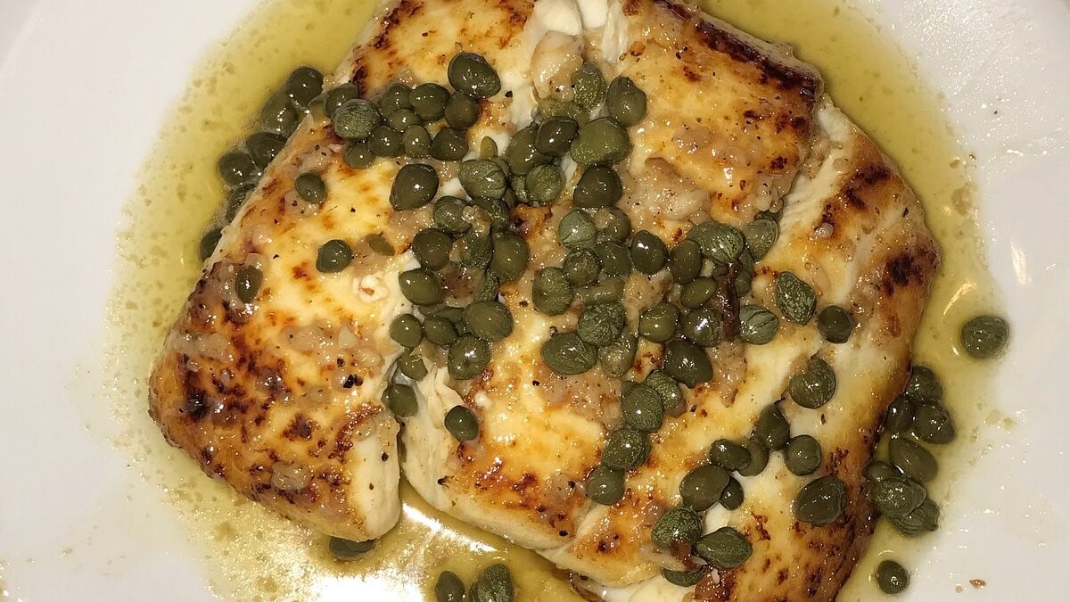 Halibut & Capers Recipe ⋆ In Extra Virgin Olive Oil